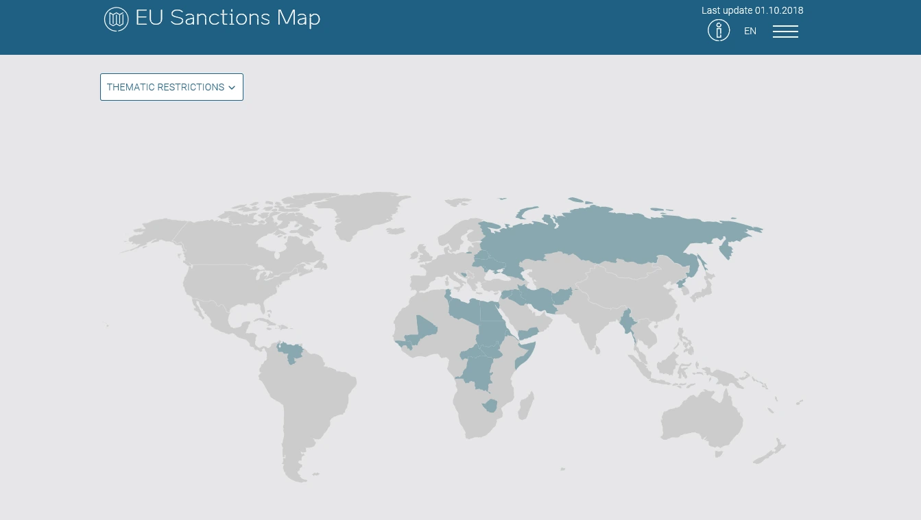 EU Sanctions Map/Gældende sanktioner